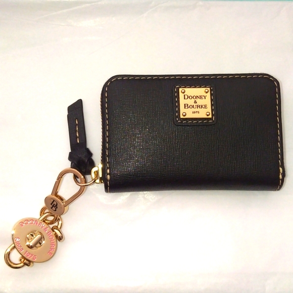 Dooney & Bourke | Bags | Db Saffiano Black Zip Wallet | Poshmark